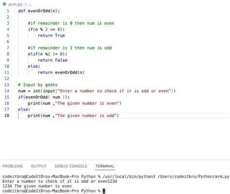 Python Program To Check If A Number Is Odd Or Even