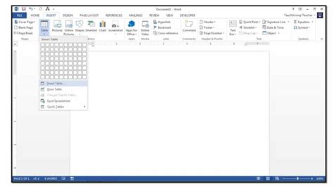 how to insert tables in microsoft word 2013 teachucomp inc