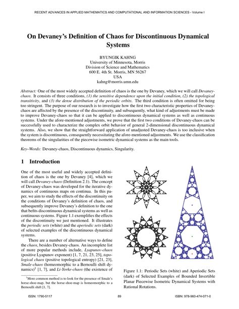 Pdf On Devaneys Definition Of Chaos For Discontinuous Dynamical Systems