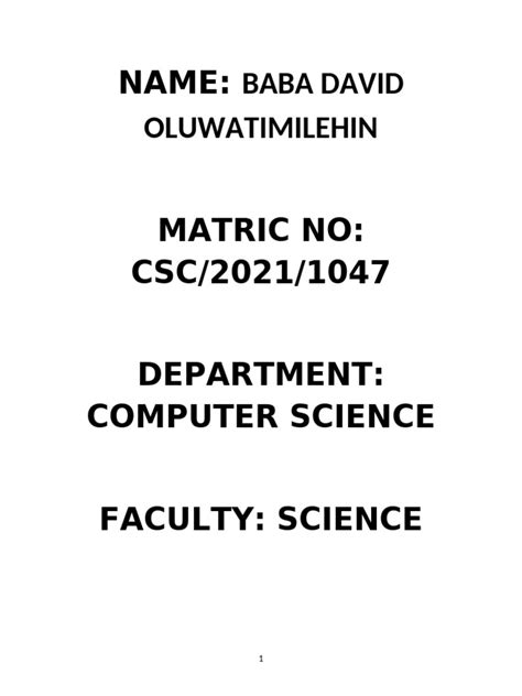 Csc 206 For Baba David Oluwatimilehin Pdf Regular Expression
