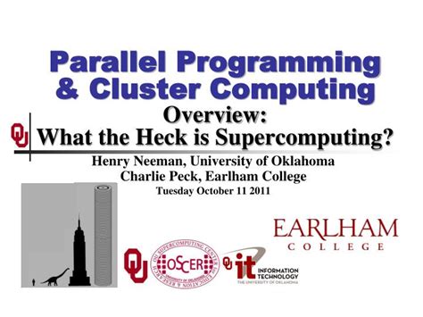 Ppt Parallel Programming And Cluster Computing Overview What The Heck Is Supercomputing