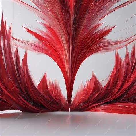 Premium Ai Image Abstract Composition Of Red Waveforms Against A White Digital Background