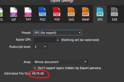 Why When I Export To Eps File Have A Small File Size Pre V Archive Of Affinity On Desktop