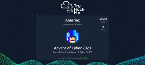 Anas Riaz On Linkedin Tryhackme Adventofcyber Aoc23