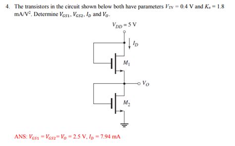 Solved For The Two Input NMOS NOR Logic Gate Shown Below Chegg Com