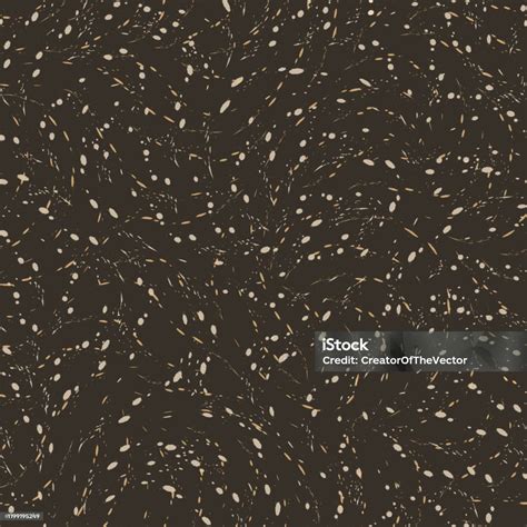 Vector Seamless Beige Color Pattern On A Brown Background Of Round Drops Or Splashes Texture For
