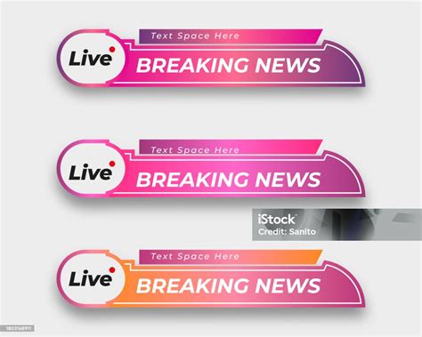 Tv 뉴스 바 바 신문 소셜 미디어 바 텔레비전 방송 미디어 제목 배너입니다 제목 표시줄 0명에 대한 스톡 벡터 아트 및 기타 이미지 Istock