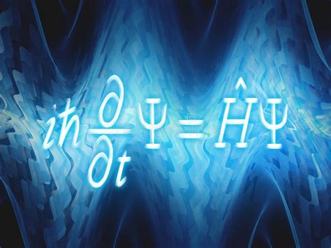 Time Dependent Schrodinger Equation With Blue Glowing Waves Stock Illustration Illustration Of