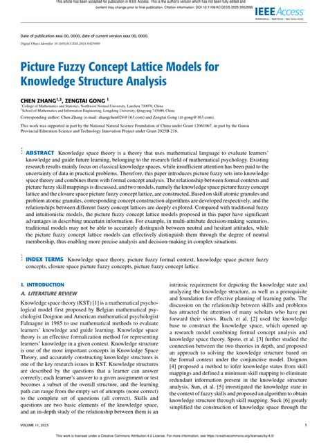 Pdf Picture Fuzzy Concept Lattice Models For Knowledge Structure Analysis