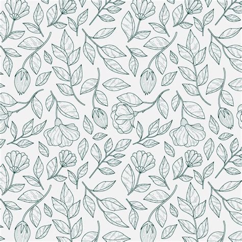 손으로 그린 식물 패턴 조각 무료 벡터