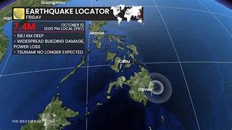 Strong 7 4 Magnitude Quake Strikes Off Philippines Tsunami Warnings