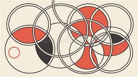 Interlocking Circles Pattern Abstract Design And Geometric Shapes Vector Design Generative Ai