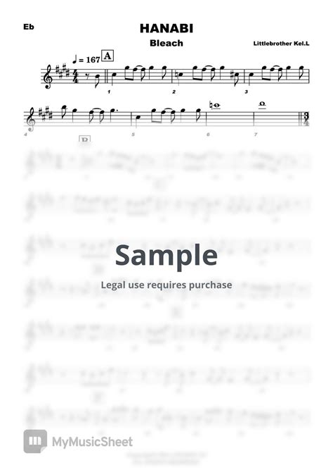 いきものがかり HANABI Bleach C Bb F Eb キー樂譜 Sheets by babebrother Kel L