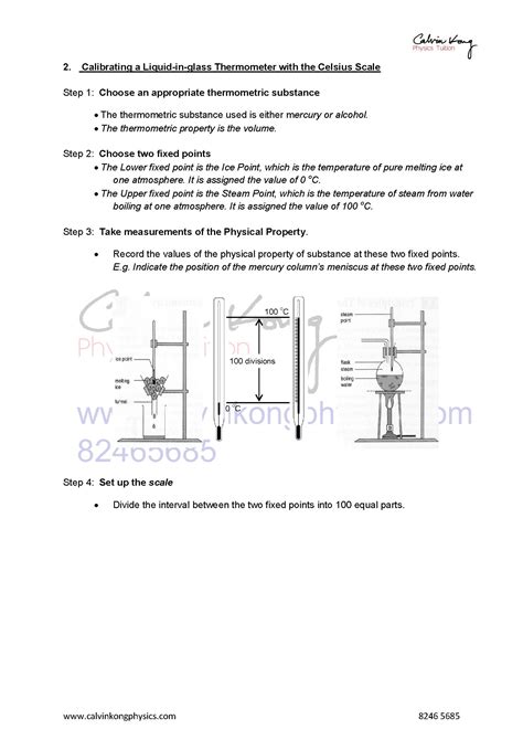 8 2 Calibrating A Liquid In Glass Thermometer With The Celsius Scale — Physics Tuition Centre O