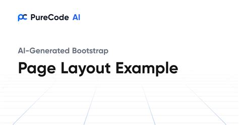 Generate Bootstrap Page Layout Example With Purecode