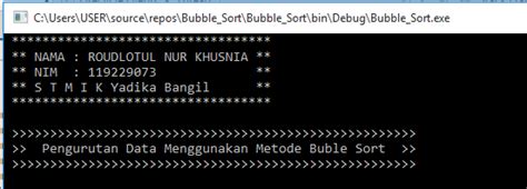 PENGURUTAN DATA MENGGUNAKAN METODE BUBBLE SORT