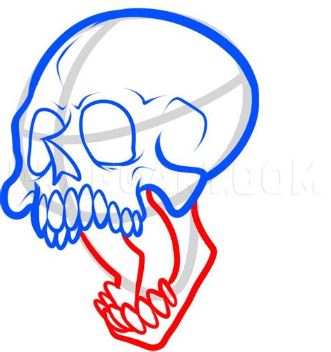 How To Draw A Skull Tattoo Skull Tattoo Step By Step Drawing Guide By Dawn Sketsa Tengkorak
