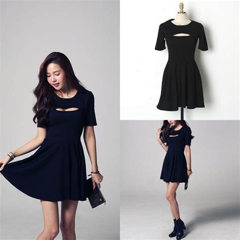 데일리나인 무료배송 DNyne 가슴트임 미니 플레어 원피스 클럽