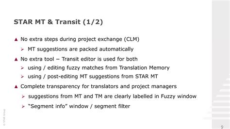 Integrating Mt With Tm For Higher Quality Translation Star Mt And Transit Nxt Nadira Hofmann