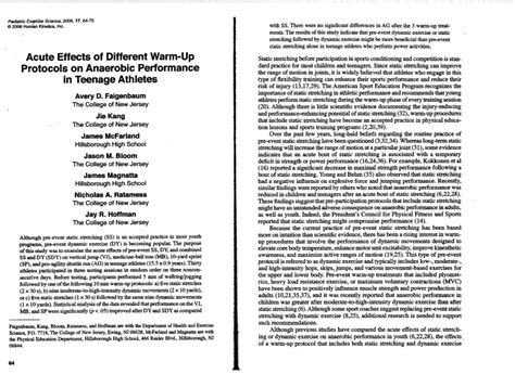 Pdf Acute Effects Of Different Warm Up Protocols On Anaerobic Performance In Teenage Athletes
