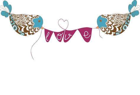 Valentine Couple Birds Love Billboard Vector Concept Backdrop Vector