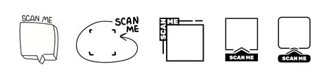 Handgezeichnete Scan Me Set Symbole Qr Code Vorlage Scan Me Aufkleber