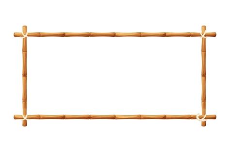 만화 스타일의 밧줄과 대나무 테두리 프레임 흰색 배경 스톡 벡터 일러스트에 고립 장식 하와이 지팡이에서 부족 공백 대나무 벼과에 대한 스톡 벡터 아트 및 기타 이미지