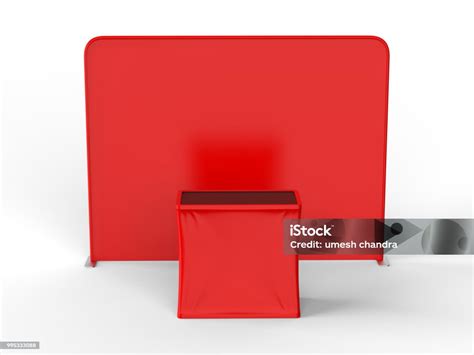 똑바로 긴장 직물 무역 전시회 디스플레이 부스 테이블 팝업 스탠드 배경 벽 3d 렌더링 그림입니다 0명에 대한 스톡 사진 및 기타 이미지 Istock