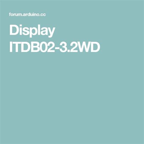 Display Itdb02 32wd For Arduino Uno