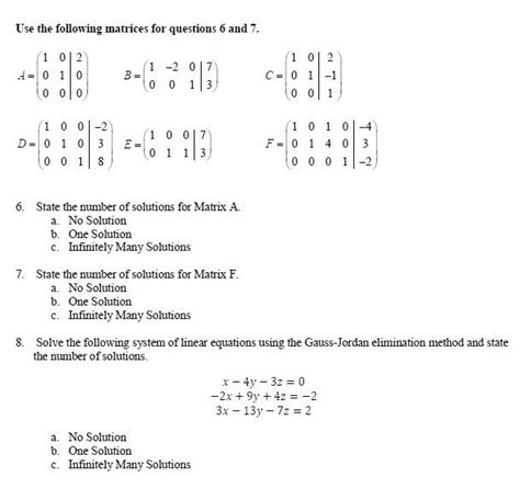 Solved Use The Following Matrices For Questions And Chegg