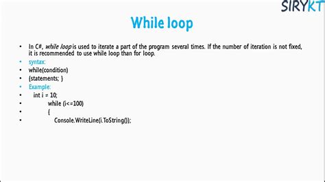 Csharpc Tutorial Part 11 Control Statement Youtube