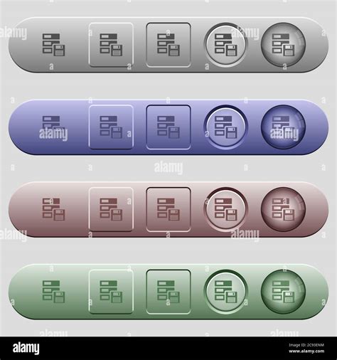 Data Backup Icons On Rounded Horizontal Menu Bars In Different Colors