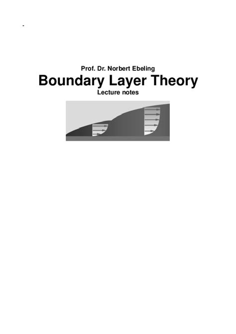 Pdf Boundary Layer Theory Lecture Notes