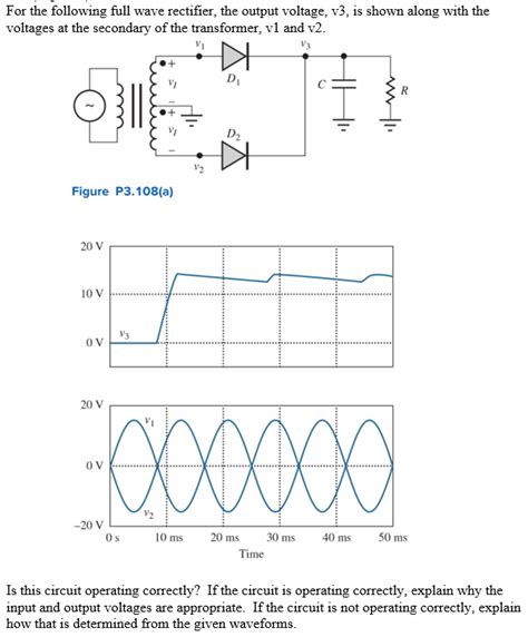 For The Following Full Wave Rectifier The Output Voltage V Is Show