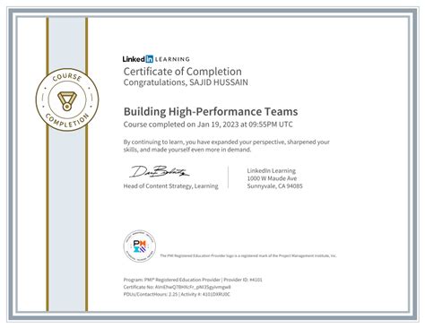 Sajid Hussain On Linkedin Certificate Of Completion