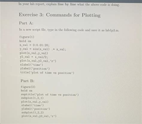 Solved Exercise 3 Commands For Plotting Part A In A New
