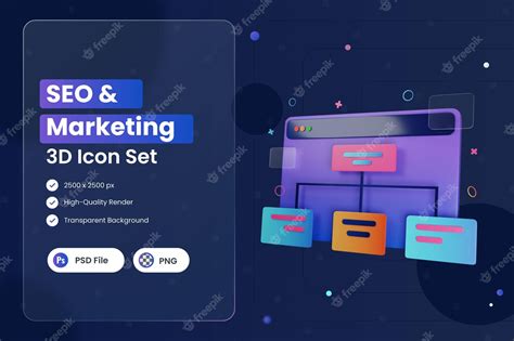 Premium Psd 3d Icon Illustration Sitemap Website Framework