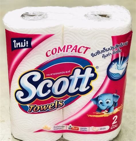 กระดาษทิชชู่ Scott Towels 2 ม้วน ซับน้ำมันได้ กระดาษเอนกประสงค์สก๊อต ทิชชู่ Sk Online Shop