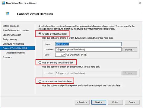 how to create and configure vms in windows server 2016 hyper v