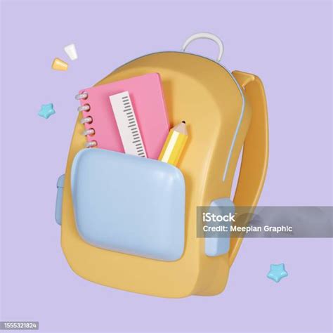 3d 가방 배낭 학교 교육 아이콘은 배경에 분리되어 있습니다 3d 렌더링 그림입니다 포함된 각 요소의 클리핑 경로입니다 0명에 대한 스톡 사진 및 기타 이미지 Istock