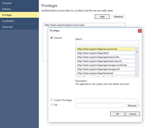 manifest editor tizen docs