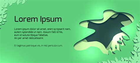 녹색 3d 추상파와 수평 배너 나무 잎은 종이와 텍스트에 대한 장소에서 잘라 생태와 자연 벡터 종이 접기 템플릿 3차원 형태에 대한 스톡 벡터 아트 및 기타 이미지 Istock