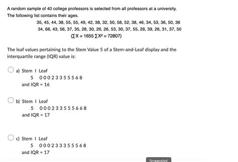 Solved A Random Sample Of 40 ﻿college Professors Is Selected