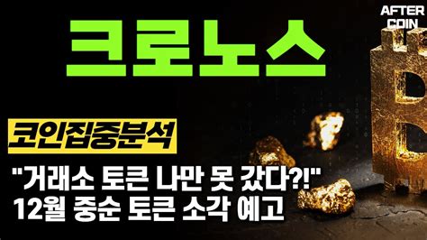 크로노스 코인 거래소 토큰 나만 못 갔다 12월 중순 토큰 소각 예고 크로노스코인 크로노스코인전망 크로노스코인분석 크로노스코인호재 Youtube