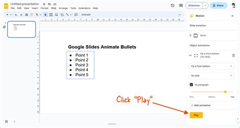 Google Slides Animate Bullets