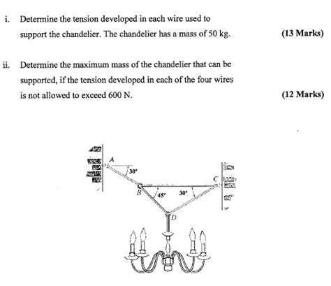 Past Years Final Examination Questions Statics Equilibrium Of Particles