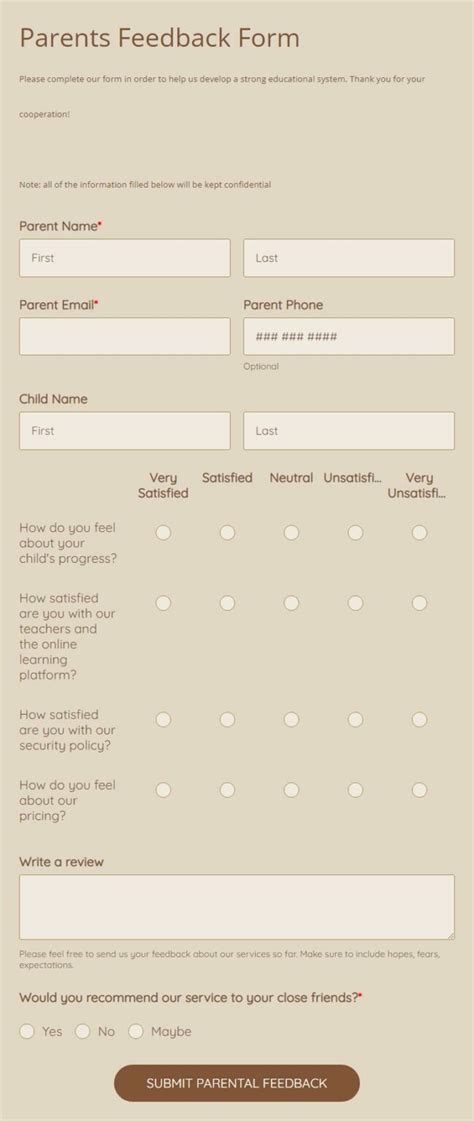 Free Feedback Form Templates Examples