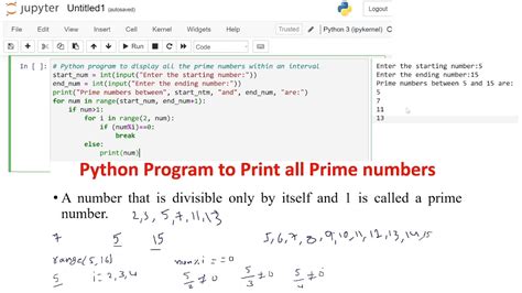 Python Programprime Numbers Within An Interval In Python Youtube