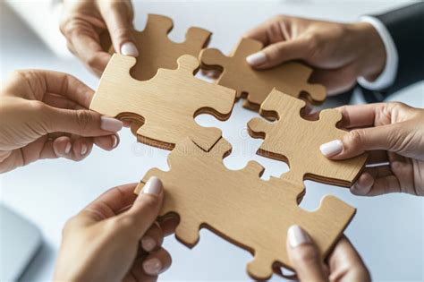 Teamwork Puzzle Pieces Collaboration Business High Quality Image Stock Illustration