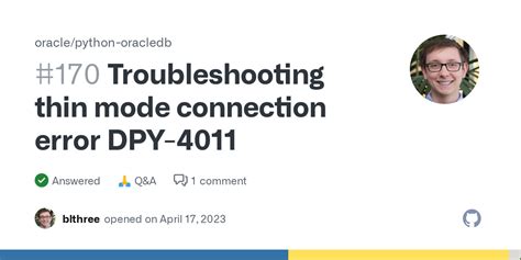 Troubleshooting Thin Mode Connection Error Dpy Oracle Python Oracledb Discussion